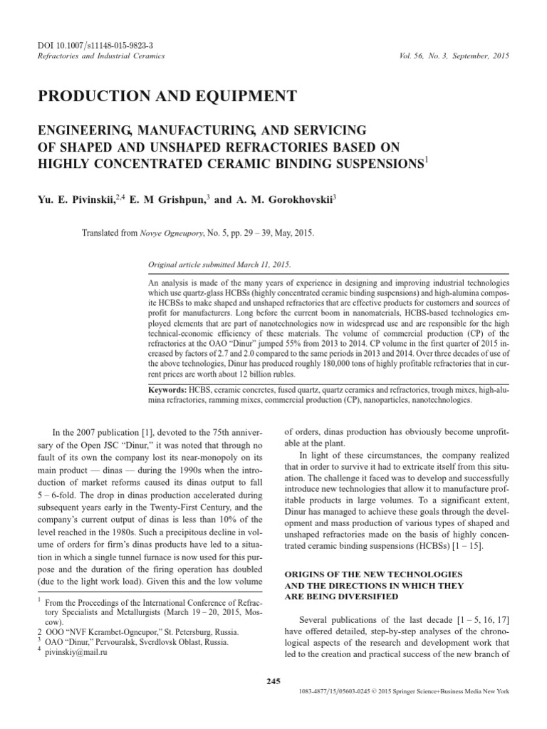 Engineering, Manufacturing, and Servicing of Shaped and Unshaped ...