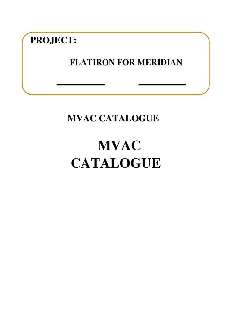 Mvac Catalogue: Project | PDF
