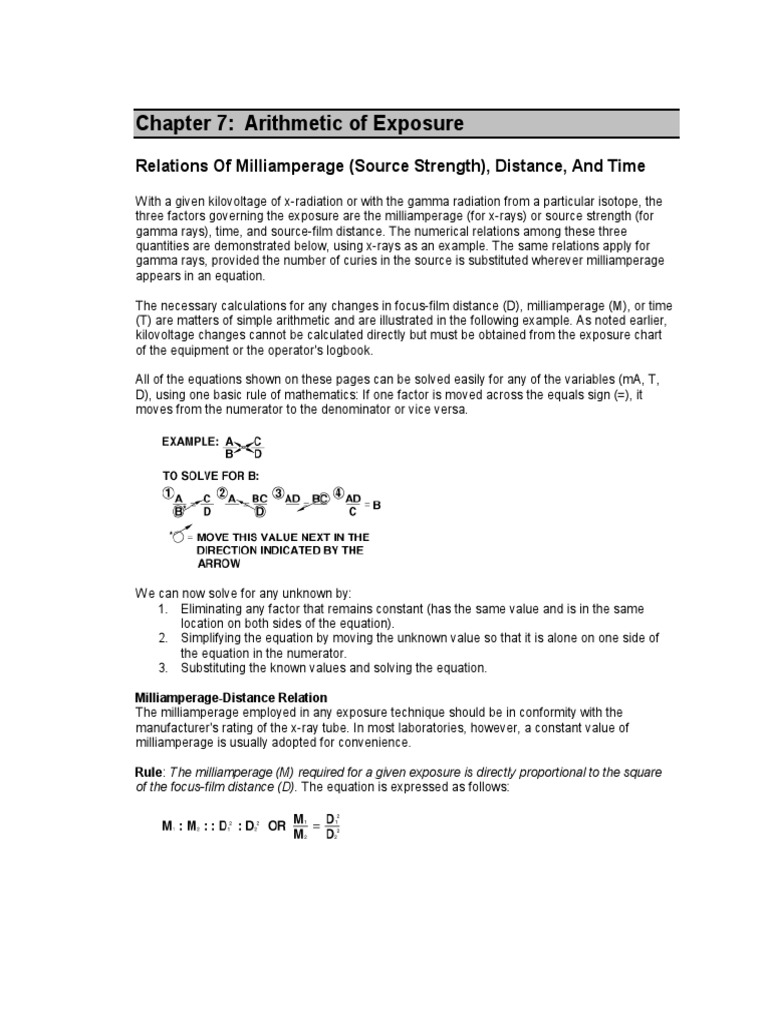 Chapter 7 Radiography Arithmatic of Exposure | PDF | Logarithm ...