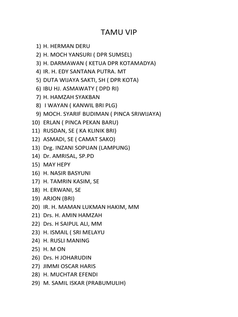 Tamu Vip | PDF