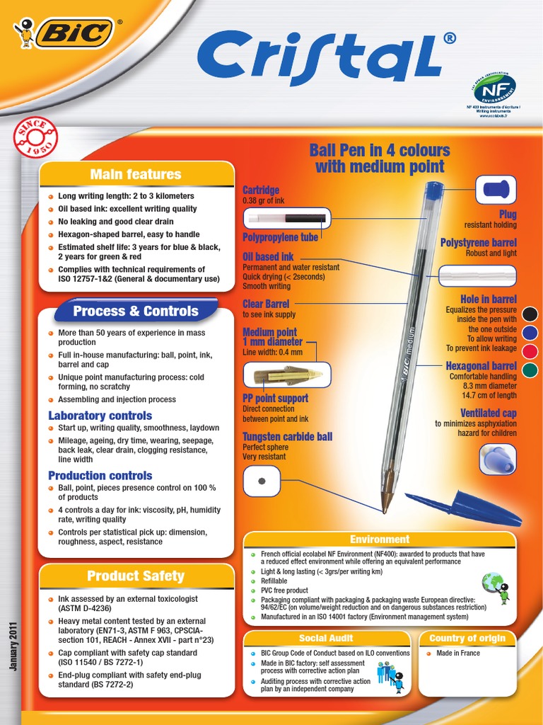 Ball Pen in 4 Colours With Medium Point: Main Features | PDF ...