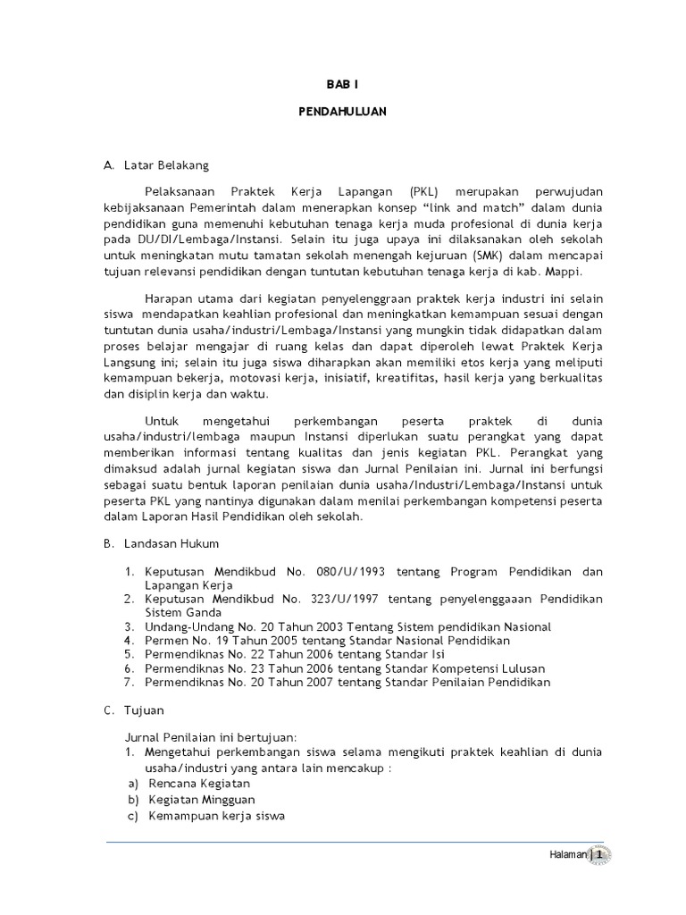 Bab 1-3 Pendahuluan, Profil Sekolah, Penilaian-Jurnal Dudi | PDF | Teknologi & Rekayasa