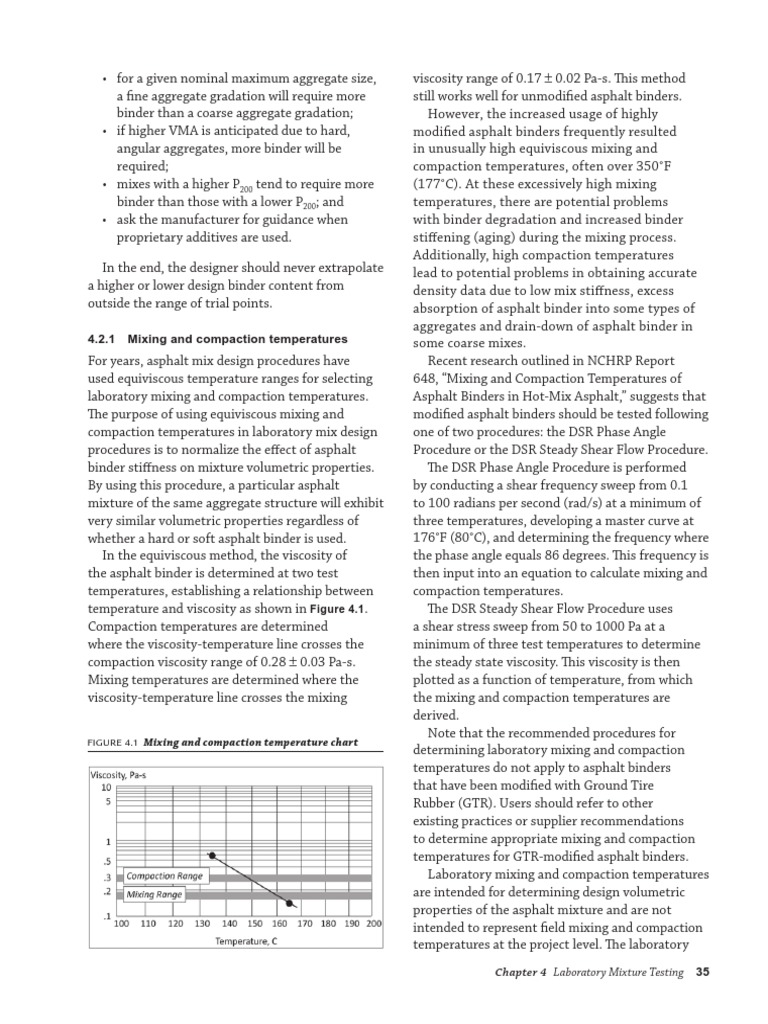 Mixing and Compaction Temperature Chart | PDF | Viscosity | Shear Stress