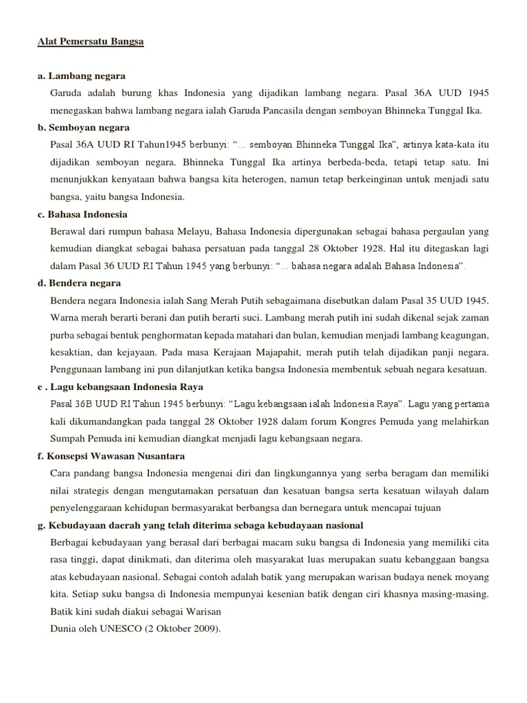 Alat Pemersatu Bangsa | PDF