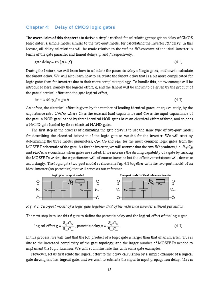 Chapter 4: Delay of CMOS Logic Gates | PDF | Logic Gate | Electronic Design