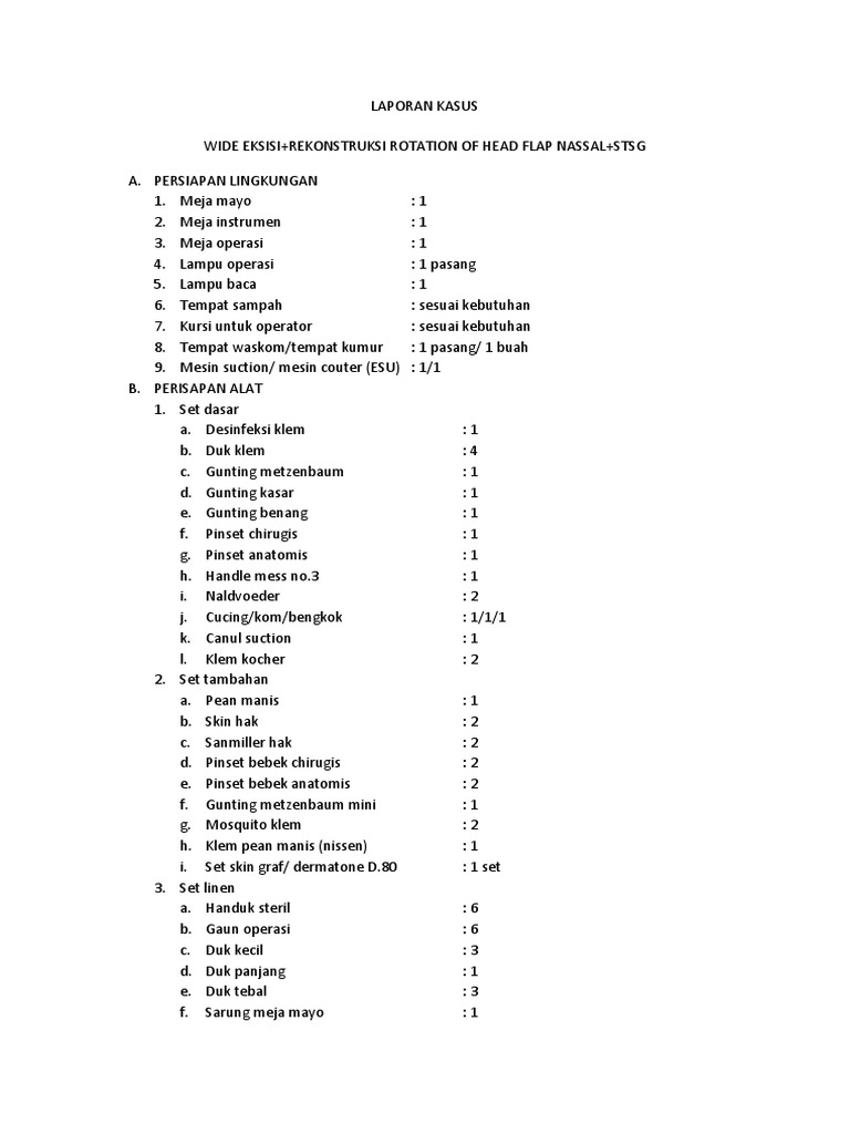 Instrumentasi Flap Nassal+stsg | PDF