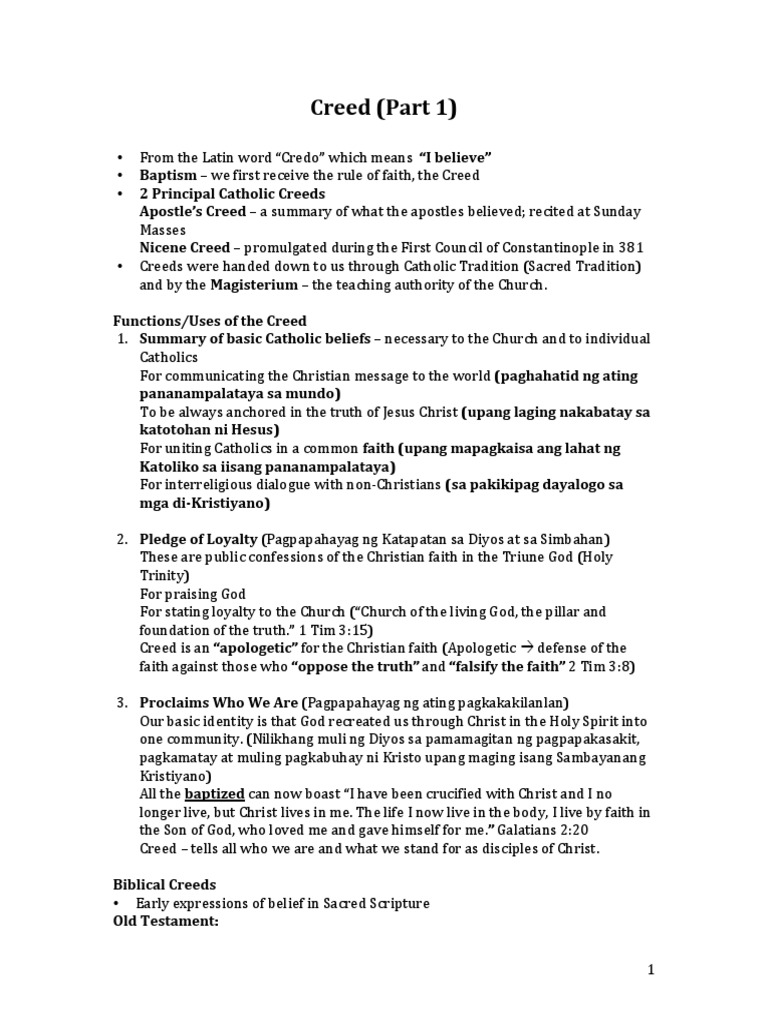 Understanding Catholic Creeds: Part 1 | PDF | God The Father | Arianism