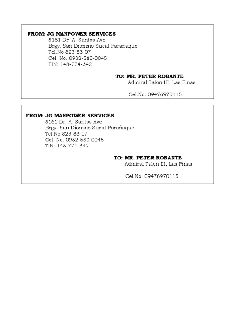 Letter Address Pdf