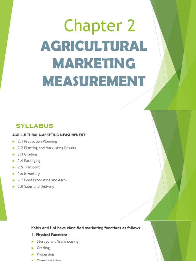 Expanding Agricultural Marketing Functions | PDF | Packaging And ...