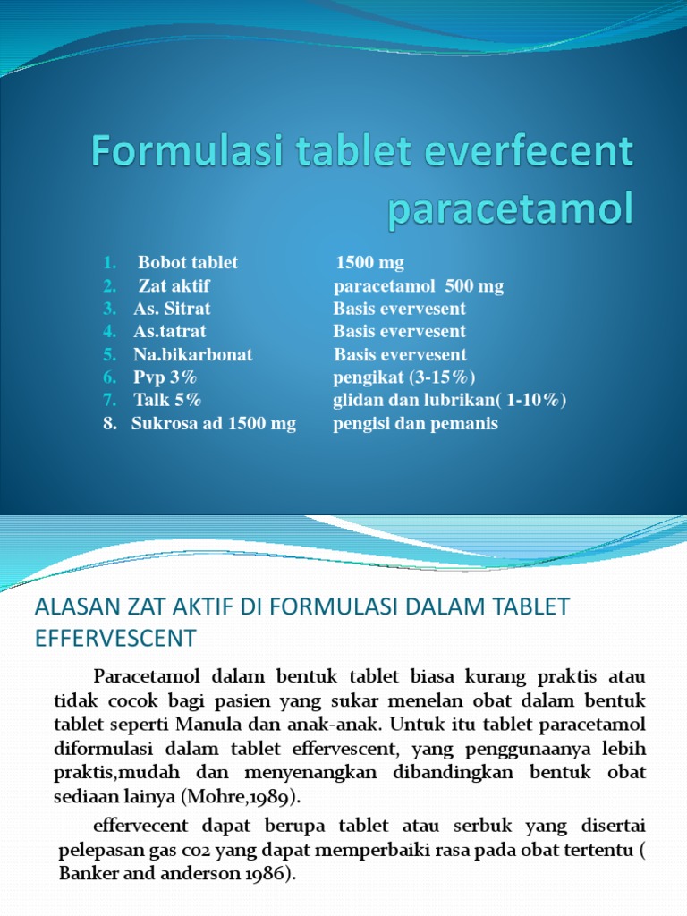 Formulasi Tablet Everfecent Paracetamol | PDF