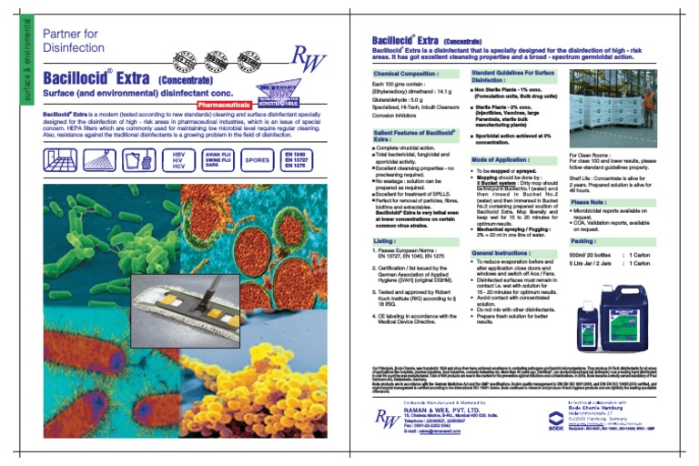 Bacillocid Extra Pharma | Disinfectant | Sterilization (Microbiology ...