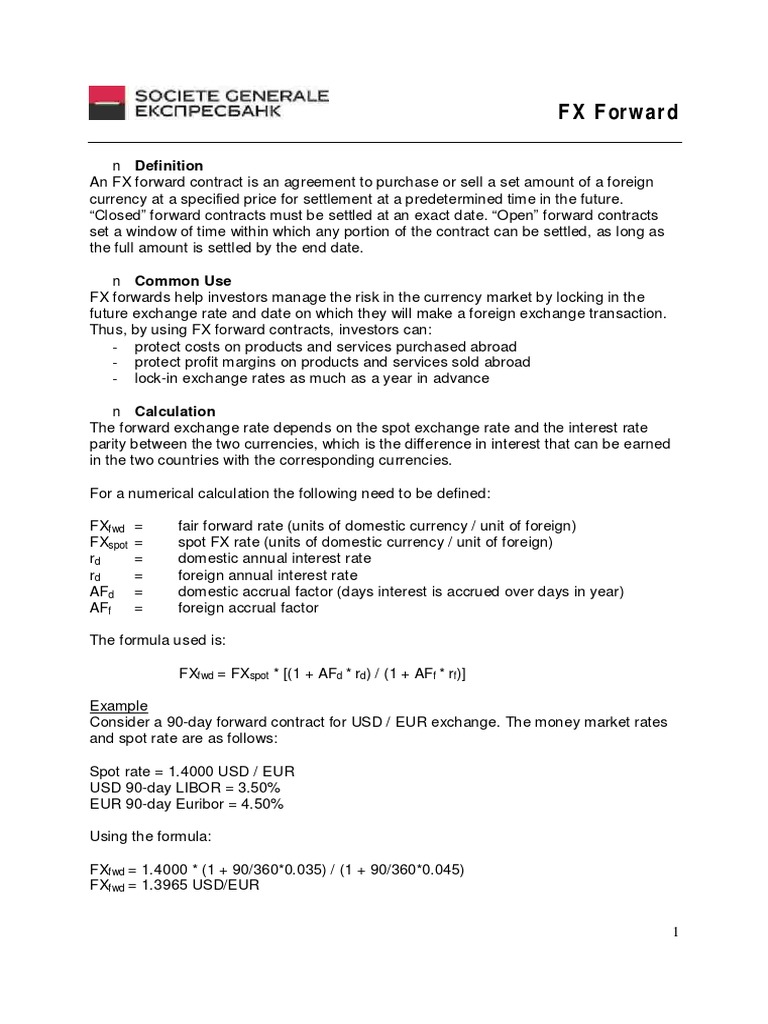 FX Forward Contracts | PDF | Foreign Exchange Market | Spot Contract