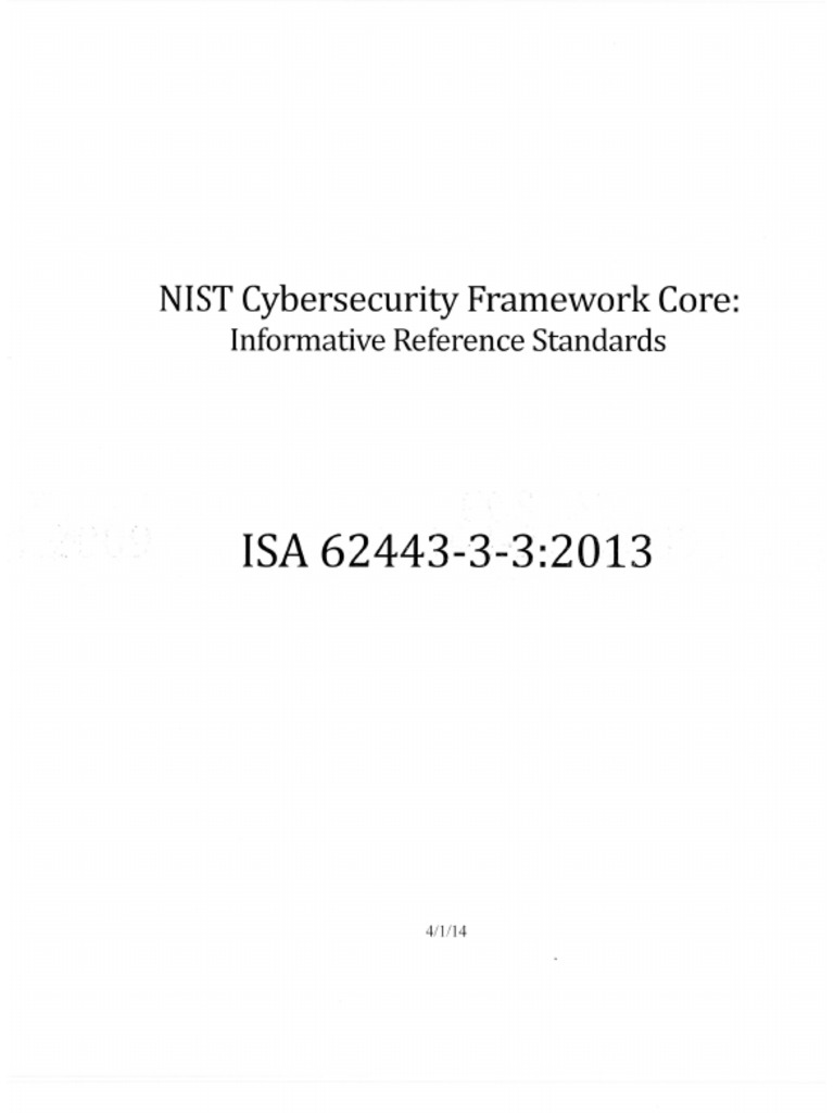 NIST Cybersecurity Framework Core - ISA 62443-3-3-2013.authcheckdam PDF ...