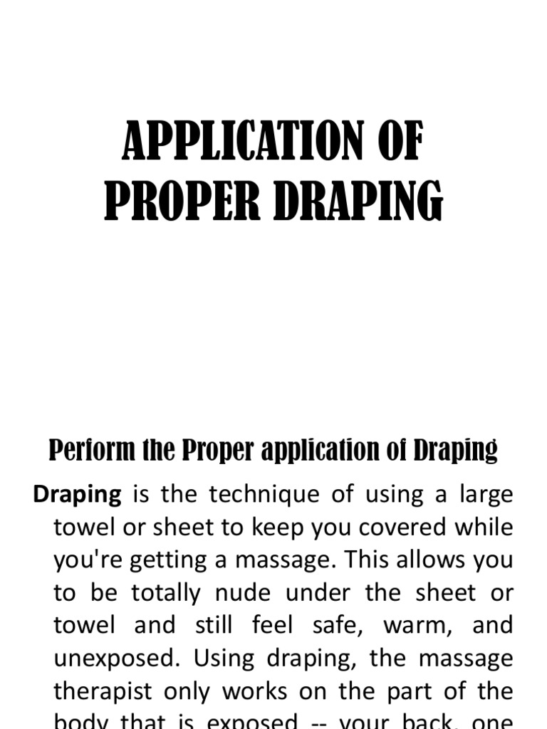 Application of Proper Draping | PDF | Anatomical Terms Of Location | Pelvis