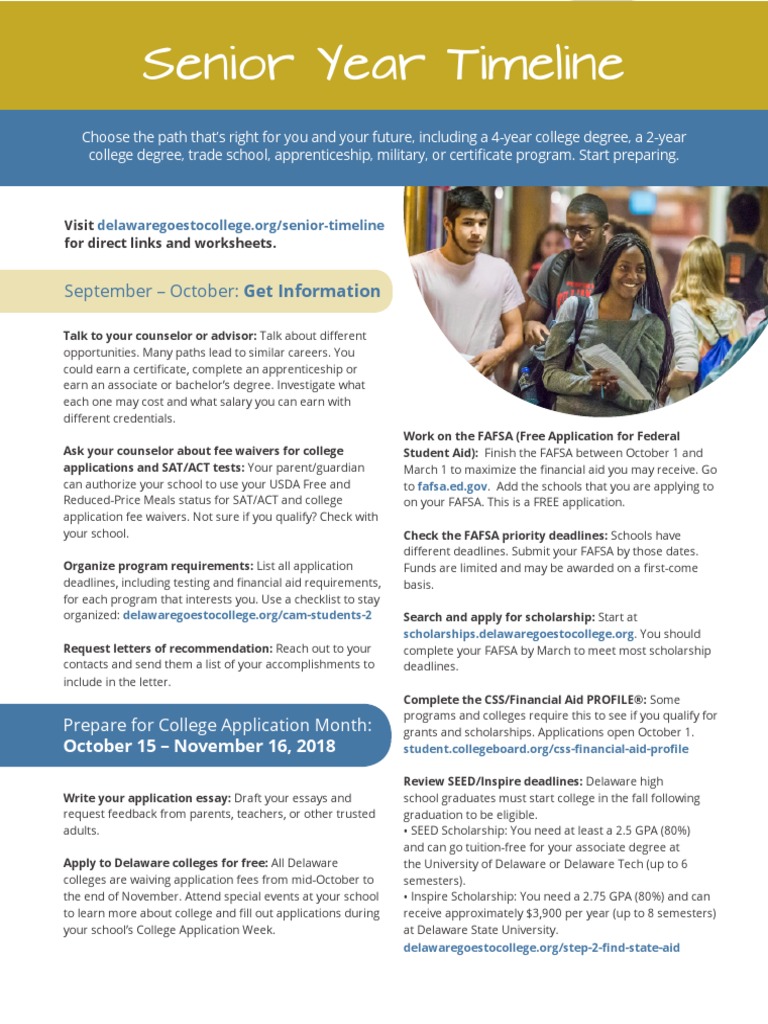 2018 Senior Timeline | PDF | Sat | Test (Assessment)