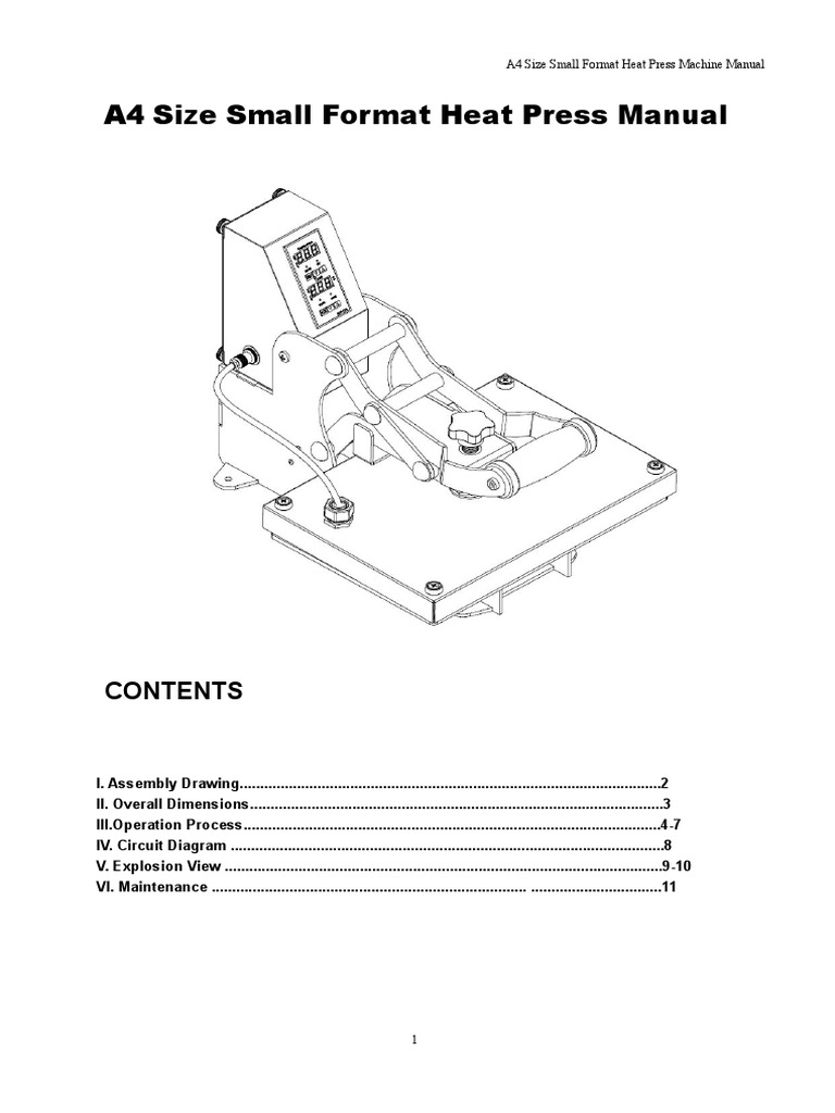 A4 Heat Press Machine Manual | PDF | Control Theory | Thermocouple