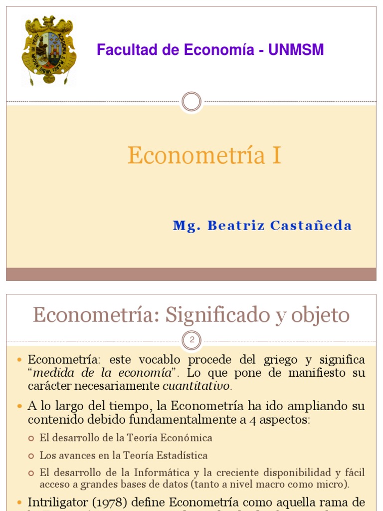 Econometria I MRLM | PDF | Econometría | Mínimos cuadrados ordinarios
