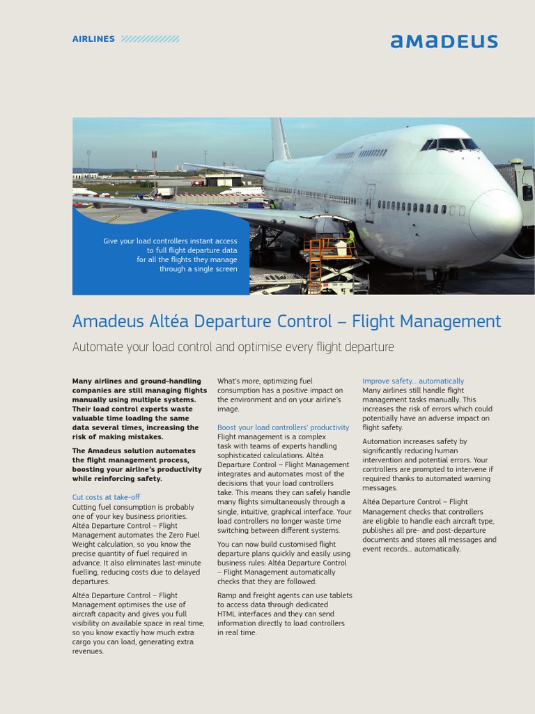 Amadeus Altea Departure Control Flight Management | PDF | Automation ...