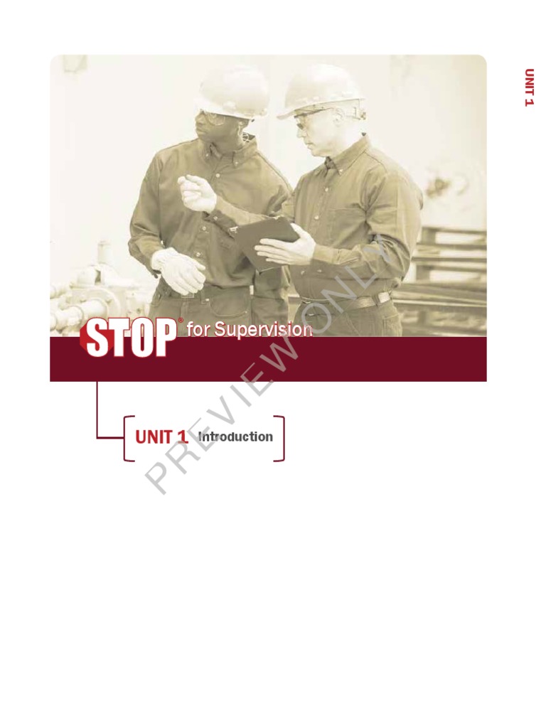 STOP Supervision Training | PDF | Supervisor | Personal Protective ...