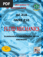 Fluid Dynamics Cheat Sheet | PDF | Fluid Dynamics | Reynolds Number