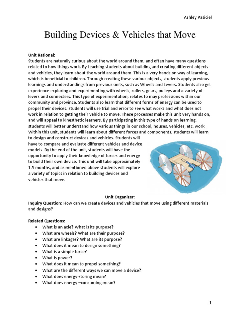 Grade 4 - Building Devices Vehicles That Move - Science | PDF ...