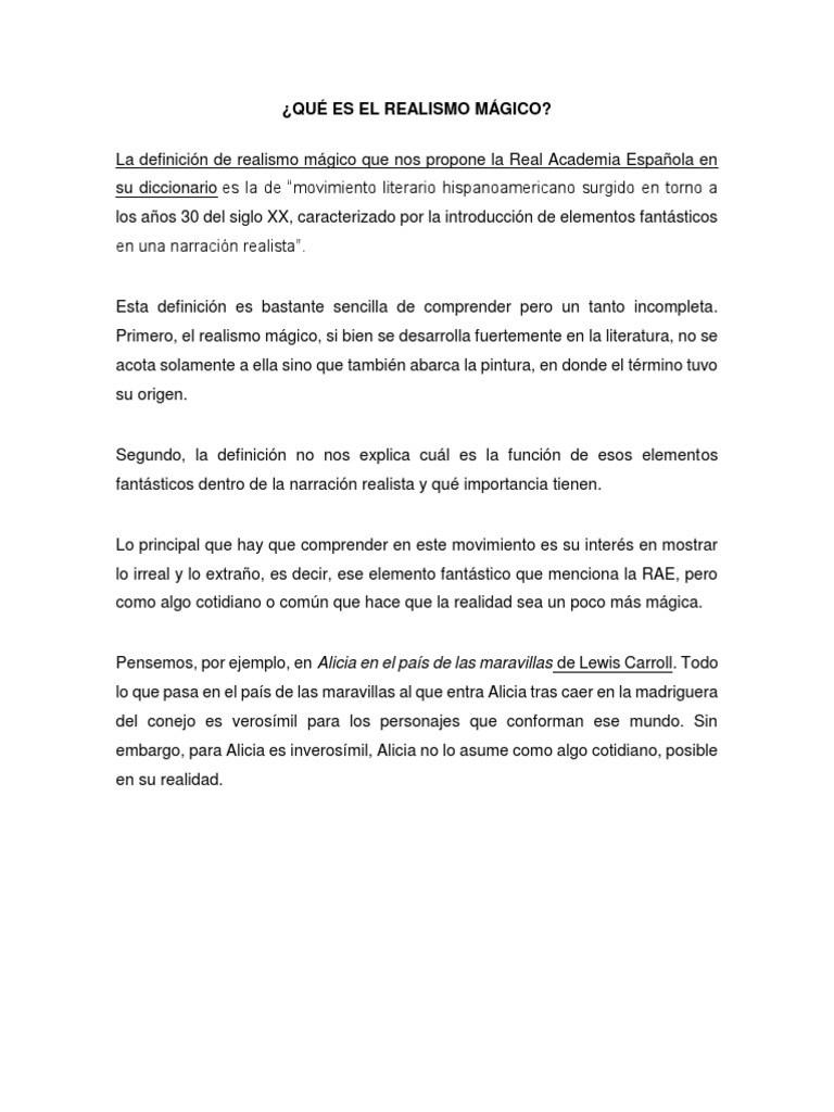 Introducción al Realismo Mágico | PDF | Fantasía | Realismo literario