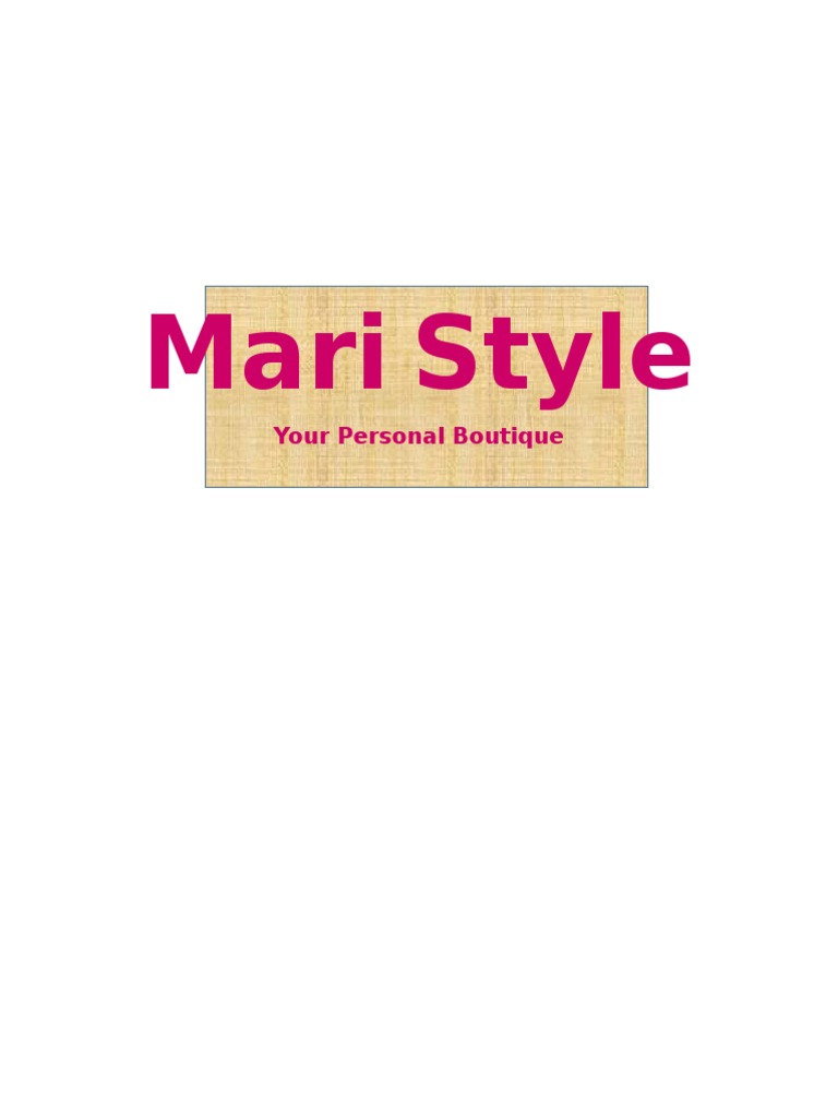 Mari Style: Your Personal Boutique | PDF