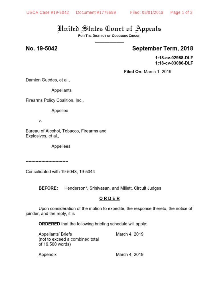 Scheduling Order | PDF | United States Court Of Appeals For The ...