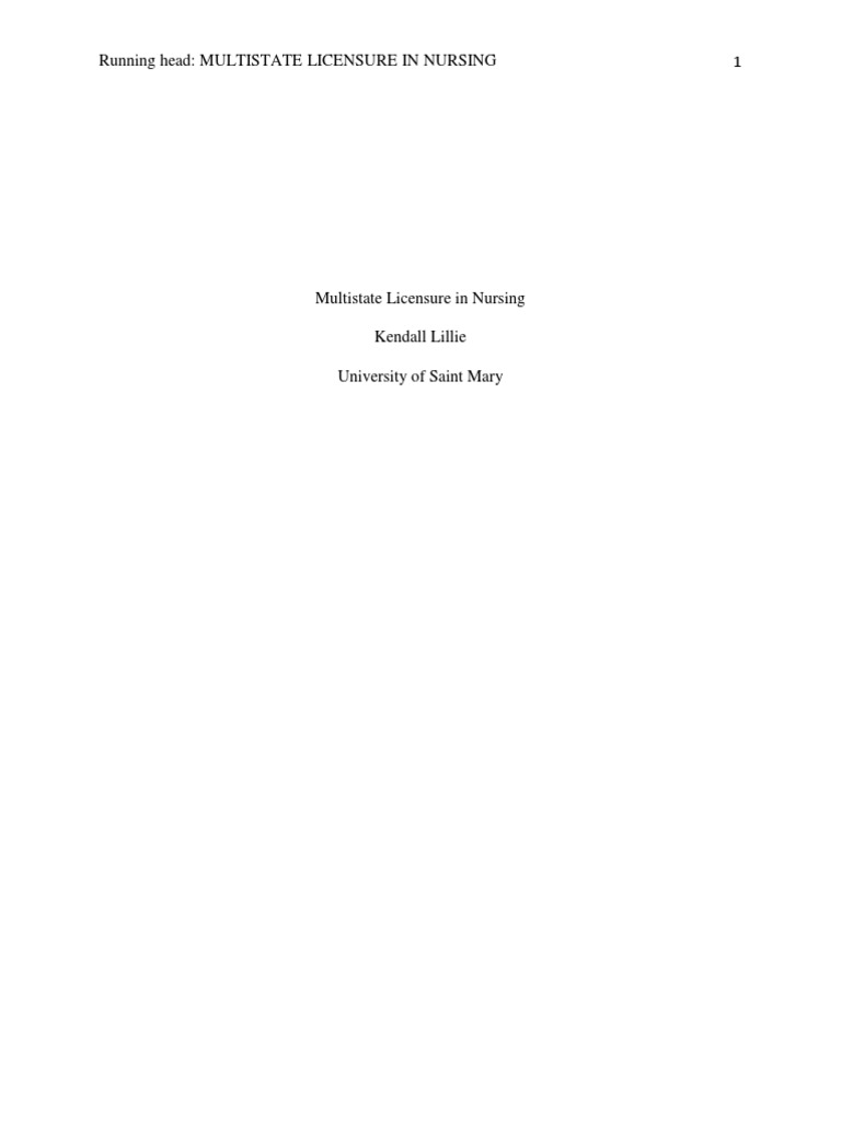 Multistate Licensure in Nursing | Download Free PDF | Licensure | Nursing