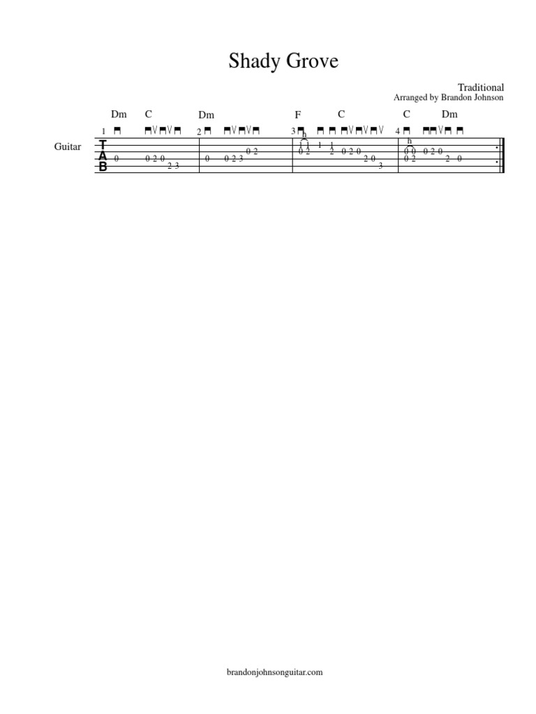 Shady Grove Chords and Tabs Guide | PDF