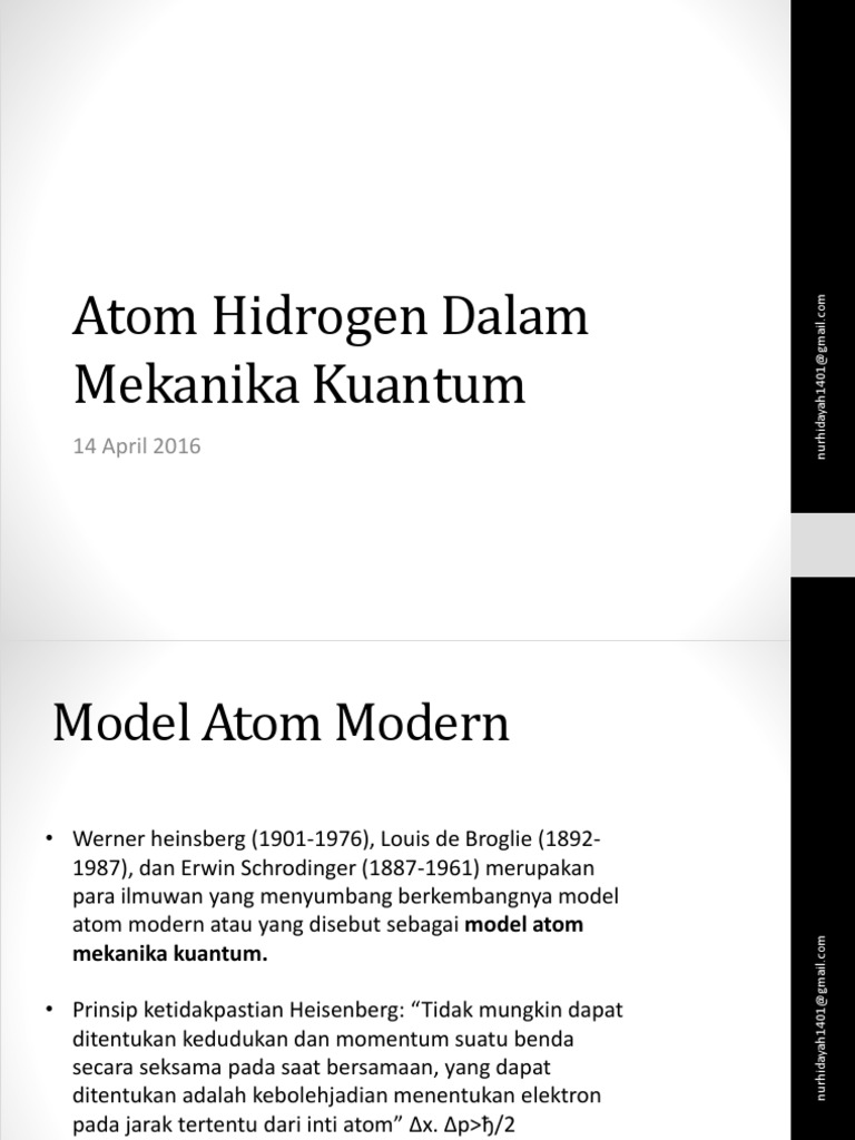 Atom Hidrogen Dalam Mekanika Kuantum | PDF