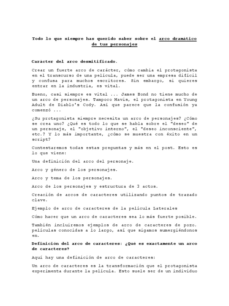 Todo Lo Que Siempre Has Querido Saber Sobre El Arco Dramático de Tus ...