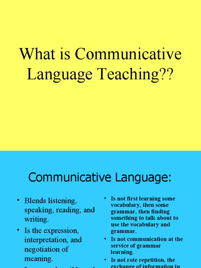 What Is Communicative Language Teaching | PDF | Language Education ...