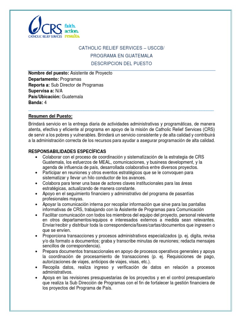 JD Asistente de Programas - Feb 2019 | PDF | Presupuesto | Informática ...