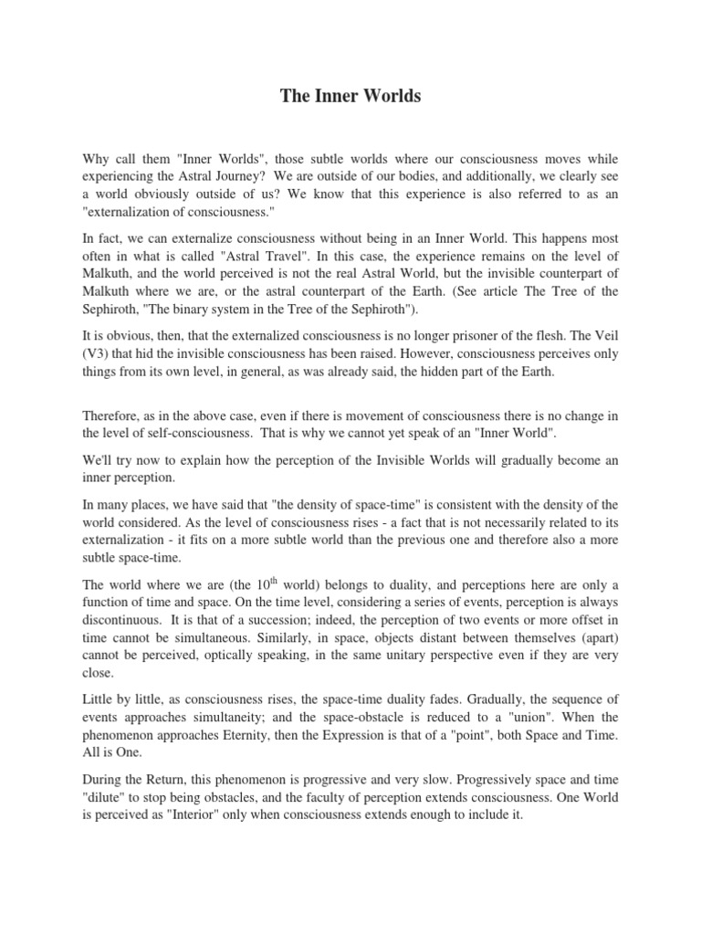 The Inner Worlds | PDF | Astral Projection | Plane (Esotericism)