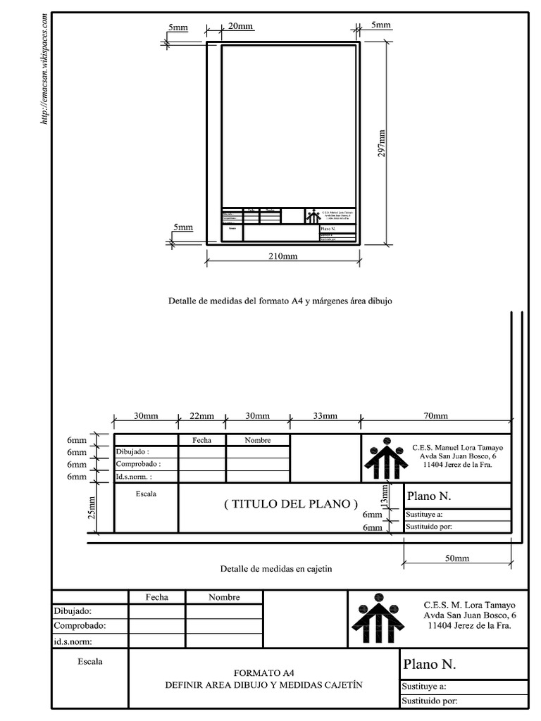 Medidas Formato A4 + Cajetin PDF | PDF