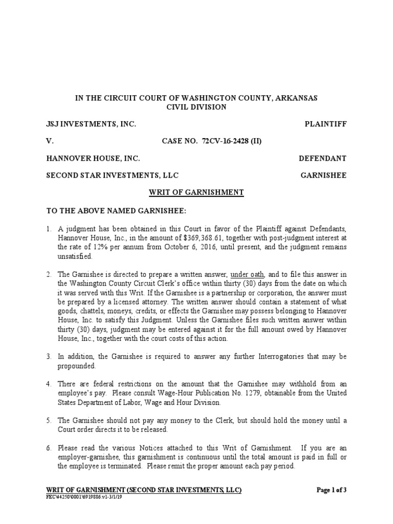 Legal Notice for Garnishee | PDF | Garnishment | Government Information