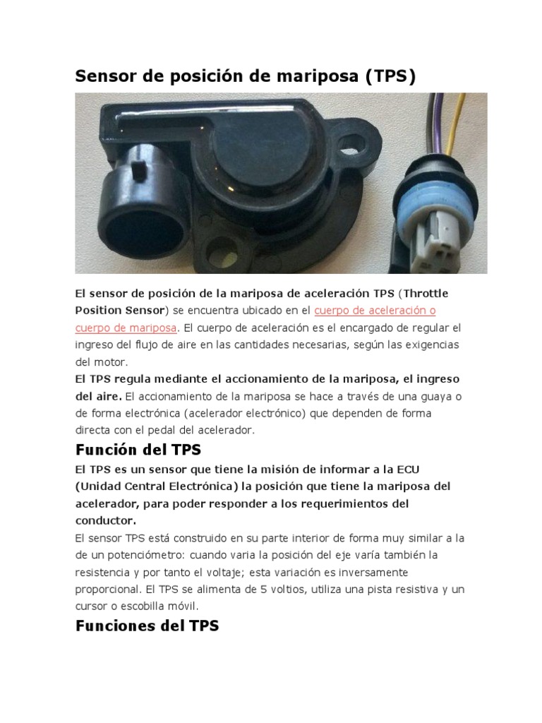 Sensor de Posición de Mariposa | PDF | Acelerador | Electrónica