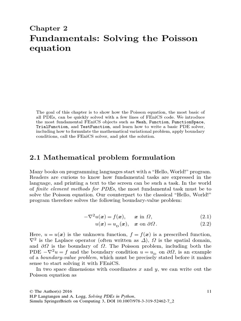 Poisson Equation | PDF | Partial Differential Equation | Finite Element ...