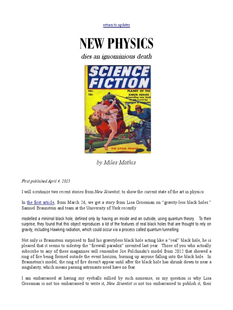 Critique of Gravityless Black Holes | PDF | Hawking Radiation | Black Hole