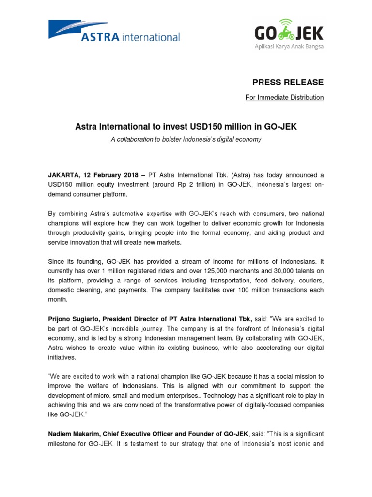 Contoh Press Rilis | PDF | Mobile App | Economies