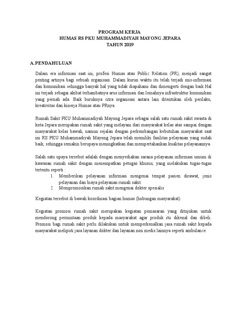 Program Dan Rab Humas 2019 | PDF