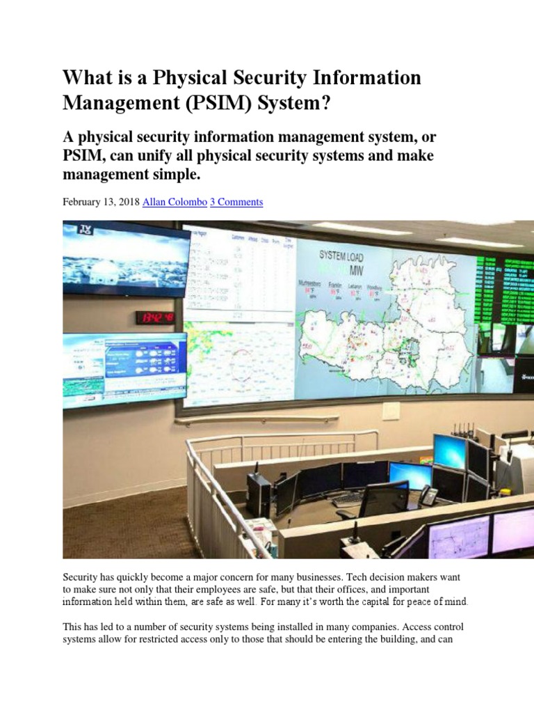 Understanding PSIM Systems for Security | PDF | Security Alarm ...