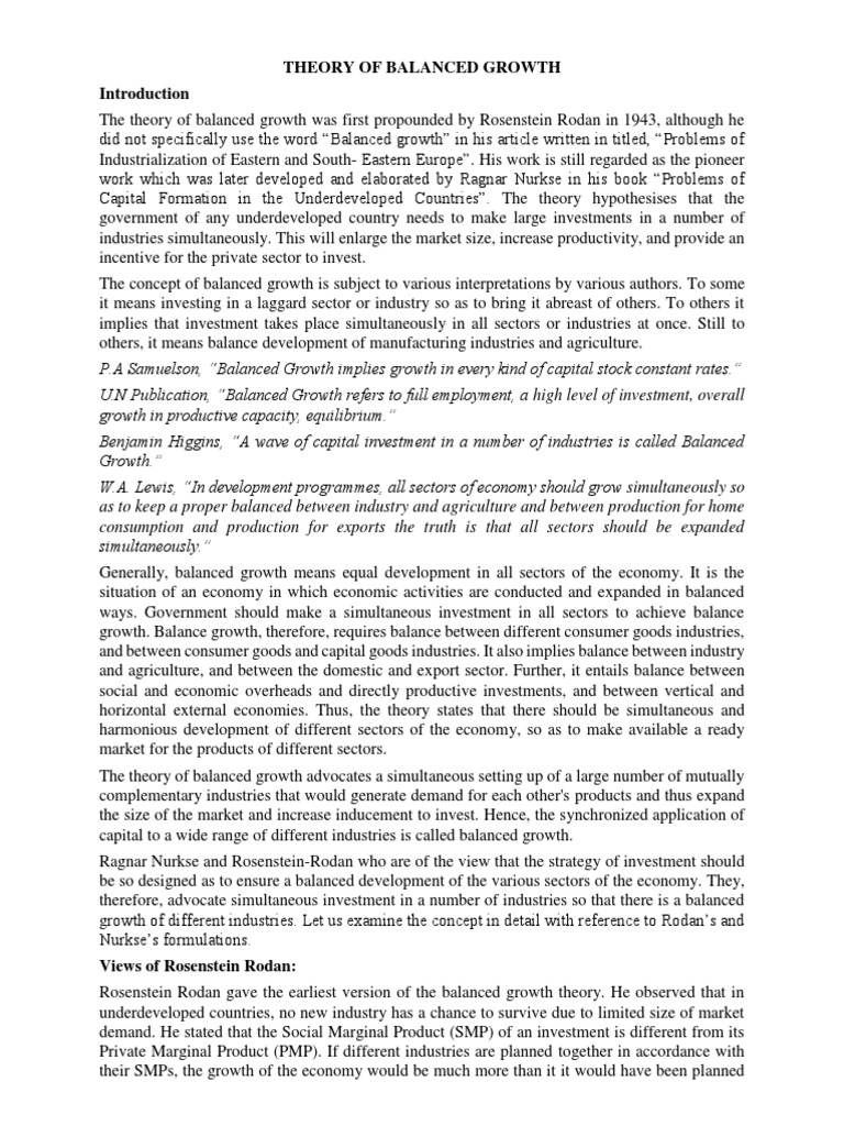 Balance Growth - Final | PDF | Economic Development | Economics
