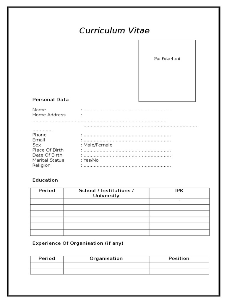 Curriculum Vitae: Personal Data | PDF