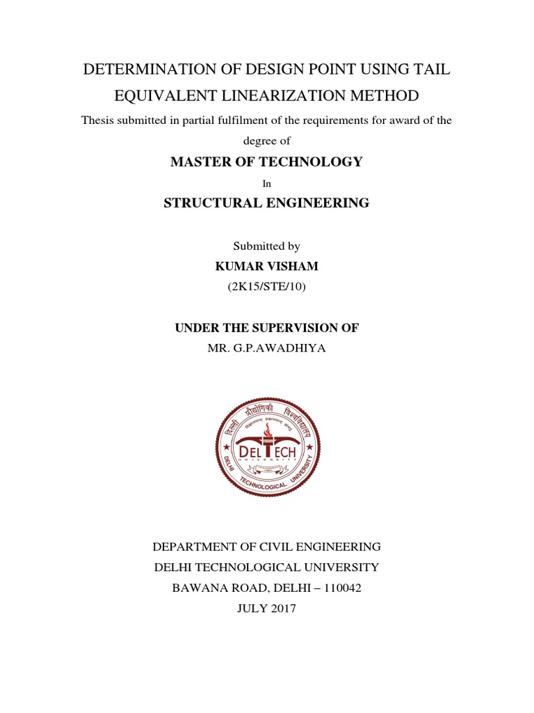 Determination of Design Point Using Tail Equivalent Linearization Method | PDF | Monte Carlo ...