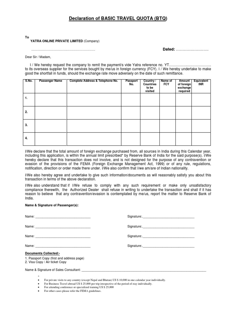 BTQ Form | PDF | Foreign Exchange Market | Passport