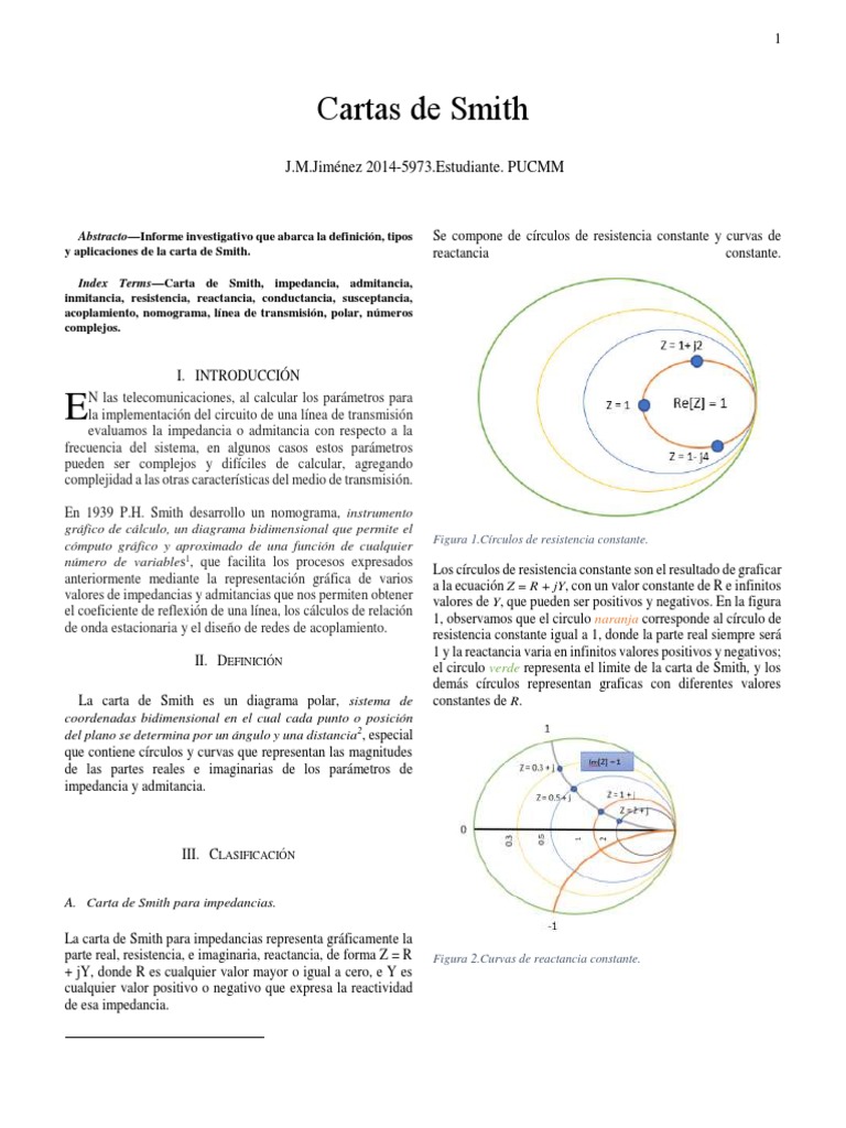 Cartas de Smith | PDF | Impedancia eléctrica | Ingenieria Eléctrica