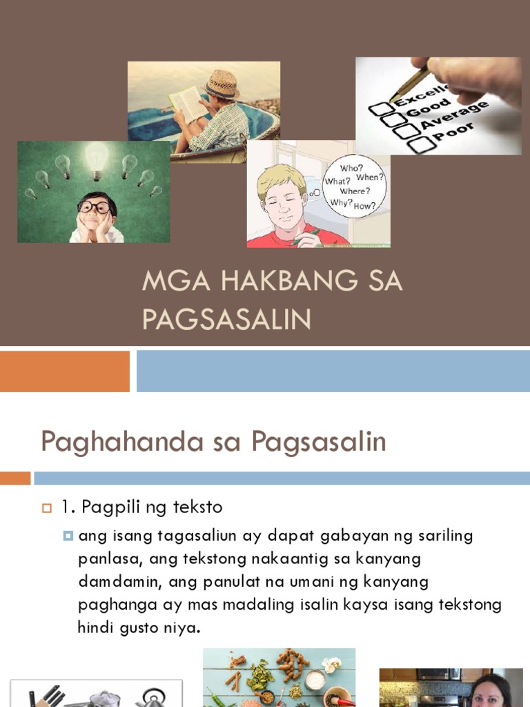 Hakbang Sa Pagsasalin | PDF