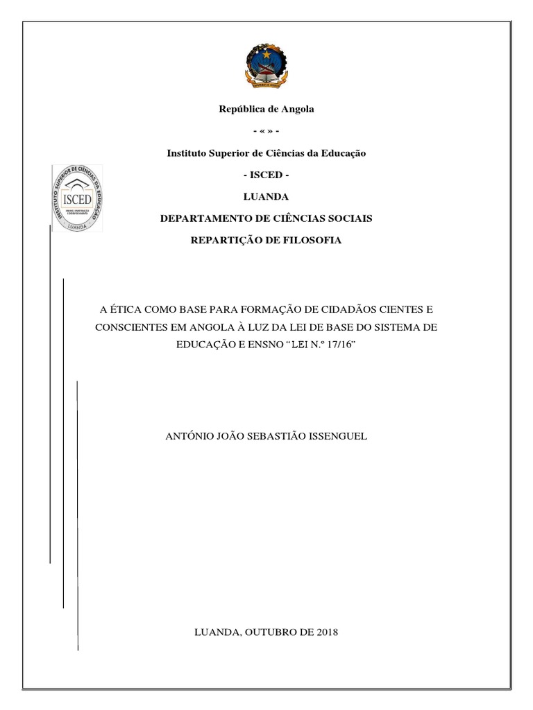 Capa Do Ante-Projecto 2018 | PDF